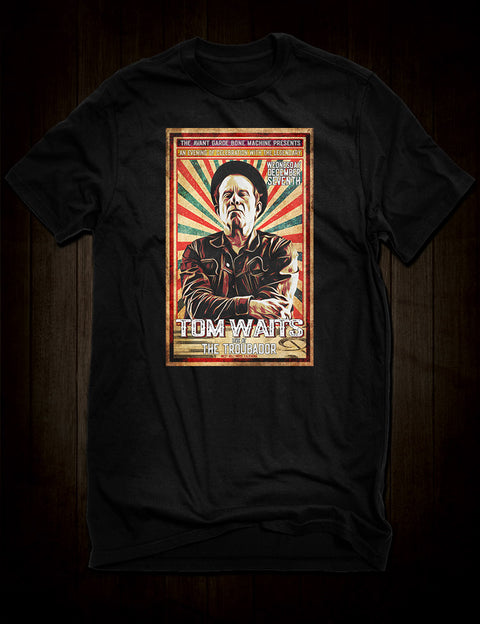 Tom Waits Live at The Troubadour T-Shirt - Concert Poster Design ...